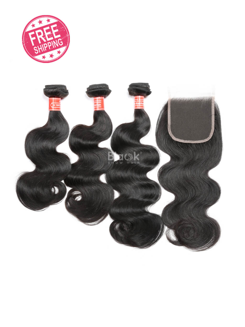Wholesale Bundle Deals, Bundles with Closure - Black Show Hair